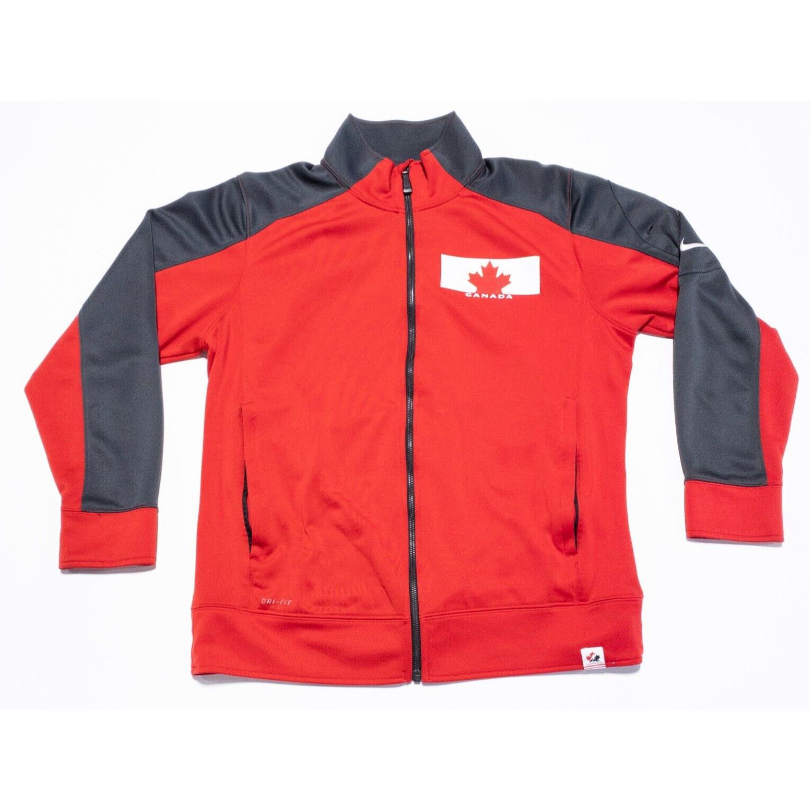 Nike Team Canada Hockey Nike Jacket Men's Large Full Zip Red Gray Maple ...