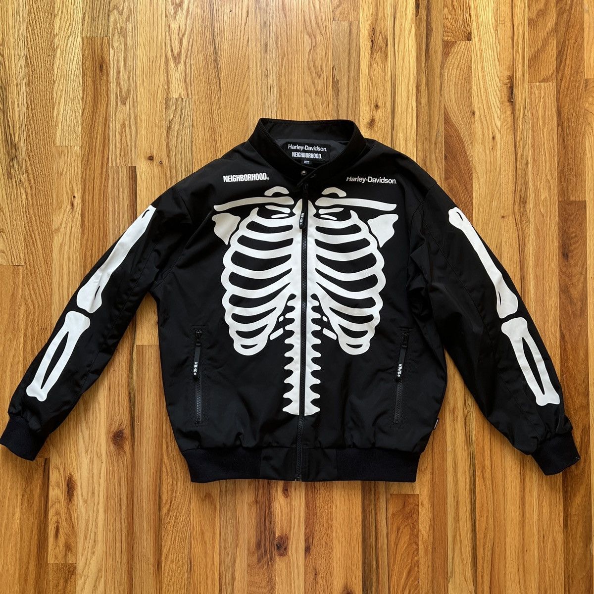 Neighborhood Neighborhood x Harley Davidson Skeleton Bomber Jacket Size ...
