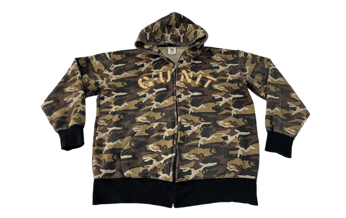 Camo × G Unit × Streetwear G Unit All Over Hooded Full Zip Sherpa Inner ...