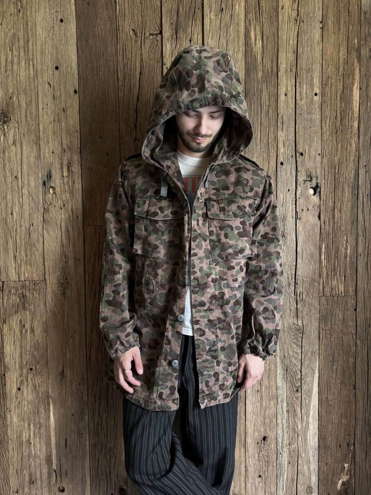 Vintage 1960s Vintage Austrian Army Pea Dot Camo Parka Smock Jacket ...