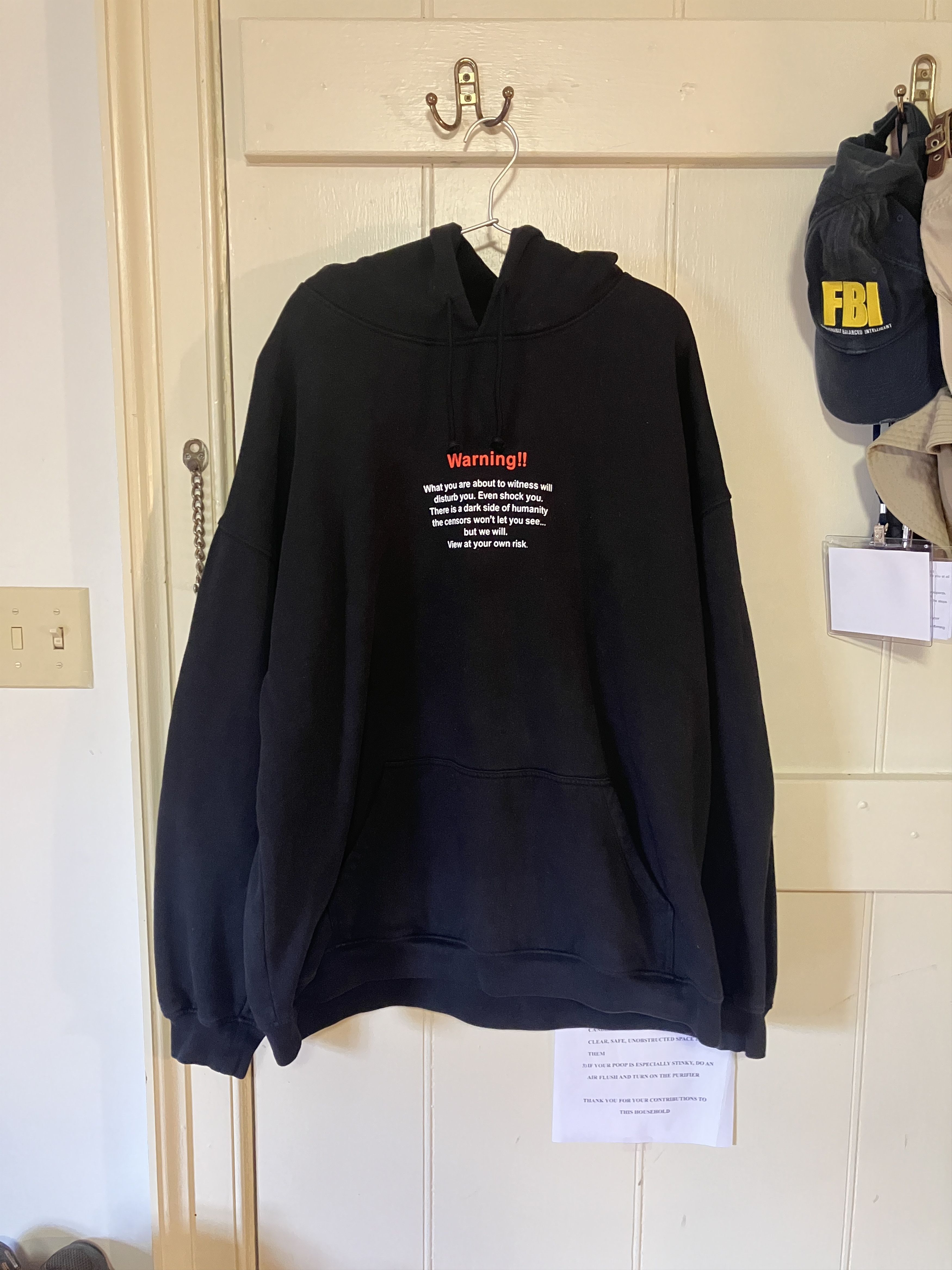 Vetements 💯FW19-20 Warning Oversized Hoodie💯 | Grailed