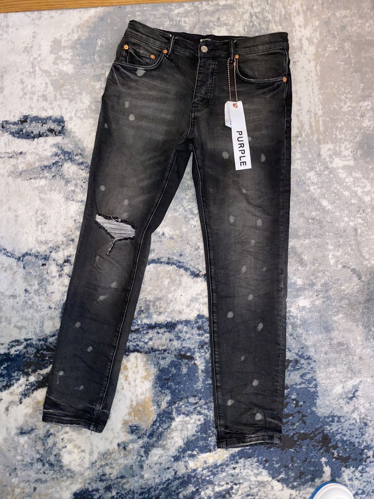 Purple Brand Purple Brand Jeans P002 black paint splatter | Grailed