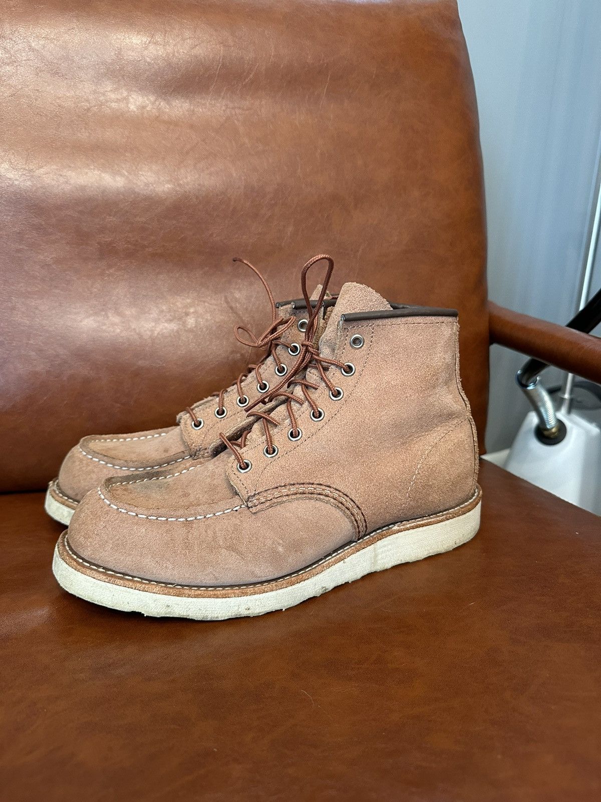 Red Wing Dusty rose moc toe | Grailed