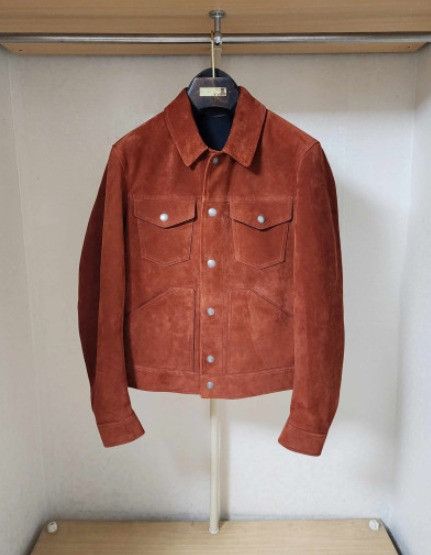Tom Ford o1sm1stk0124 Suede Western Trucker Jacket in Orange | Grailed
