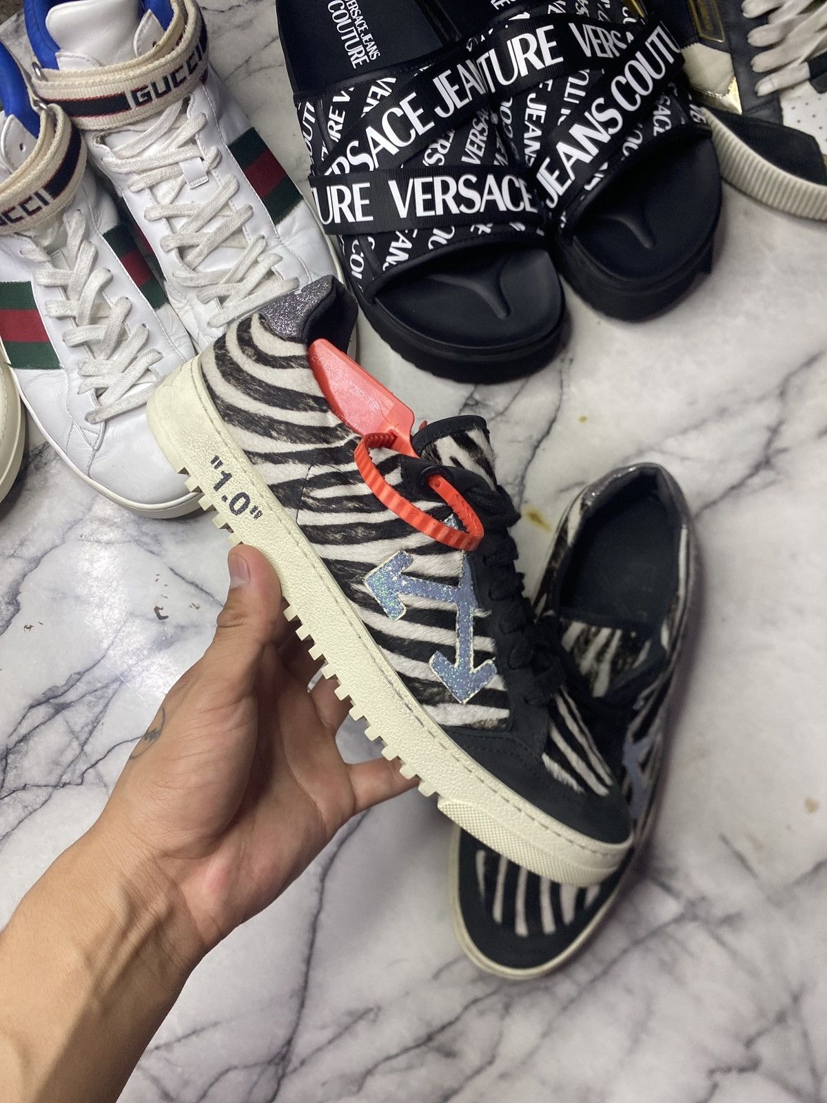 Off-White Off white vulcanized zebra/glitter | Grailed
