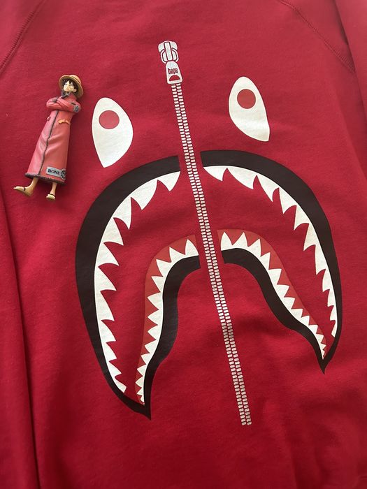 Bape Bape Shark WGM Crewneck (RED) | Grailed