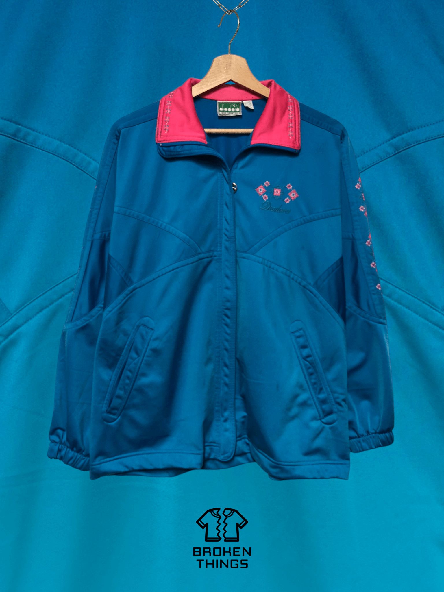 Vintage Vintage Diadora 90s track top zip flower pattern retro | Grailed