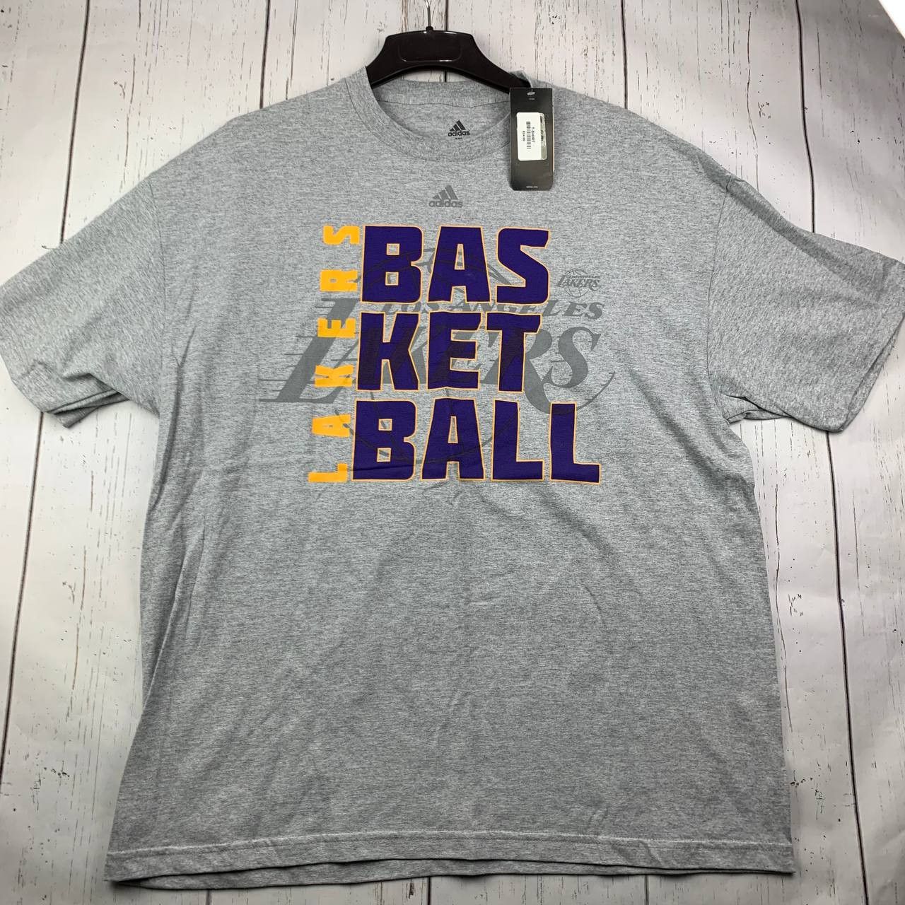 Adidas Los Angeles Lakers NBA 2XL Adidas T-Shirt Gray Men New | Grailed