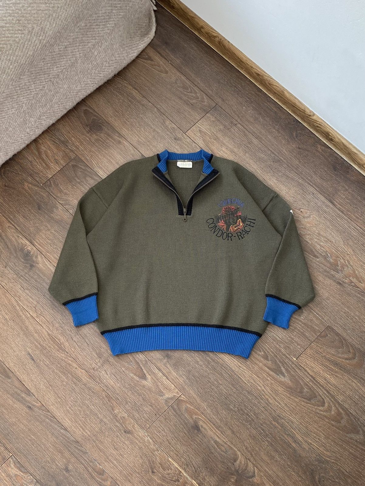 Adidas × Vintage Vintage Adidas condor rachi khaki half-zip sweater ...