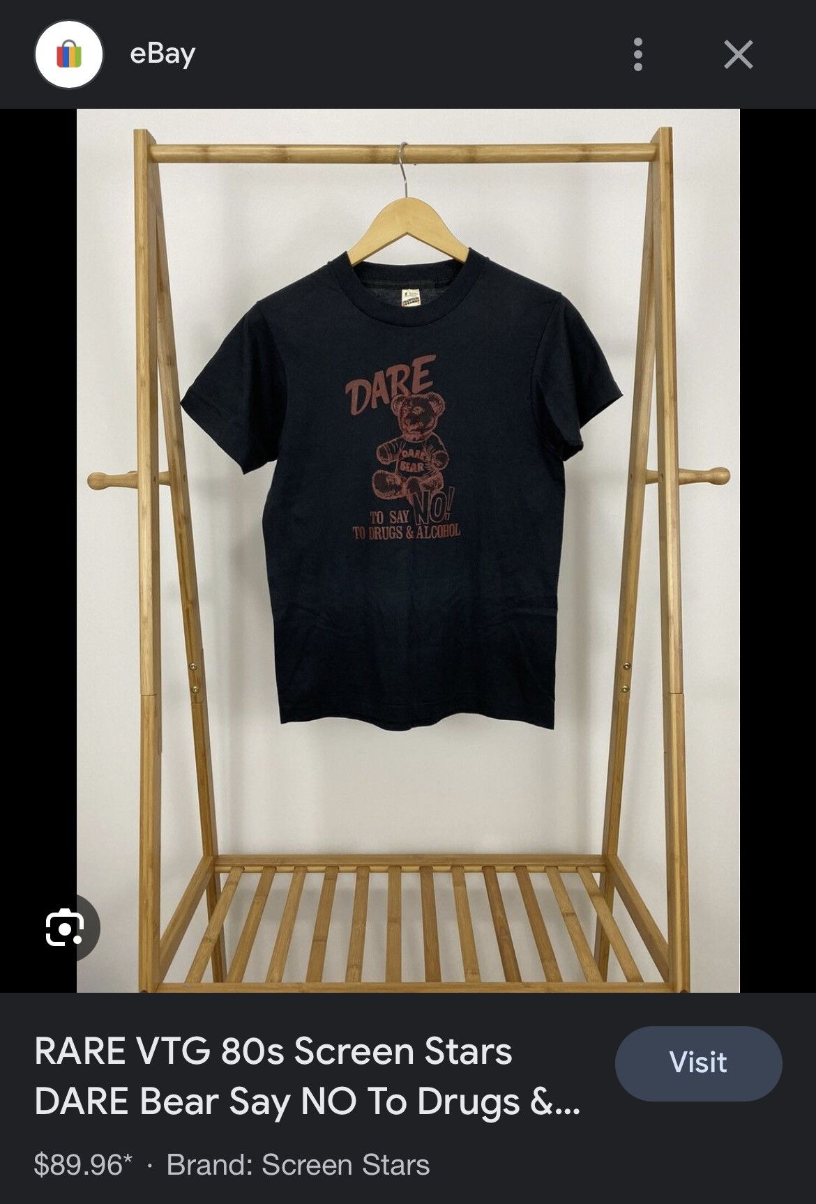 Vintage Rare Vintage 1980s DARE Bear Say No To Drugs Teddy Logo Tee ...