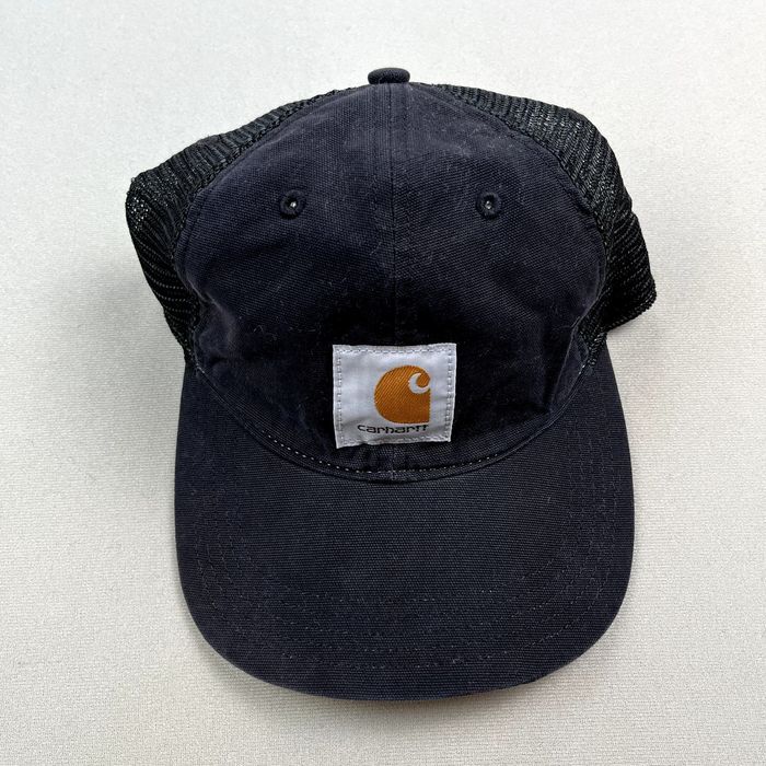 Carhartt Carhartt Hat Cap Snapback Trucker Black Canvas Logo Workwear ...