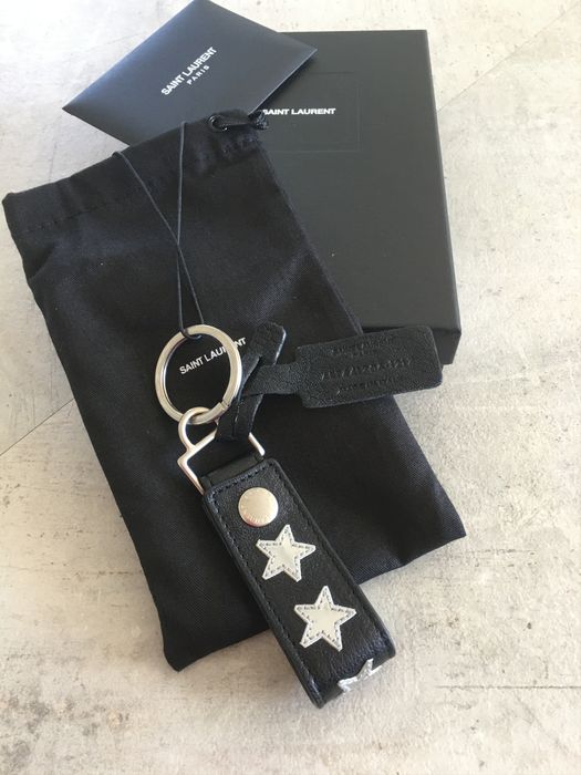 Saint Laurent Paris FINAL DROP / Keychain in Leather with Riveting ...
