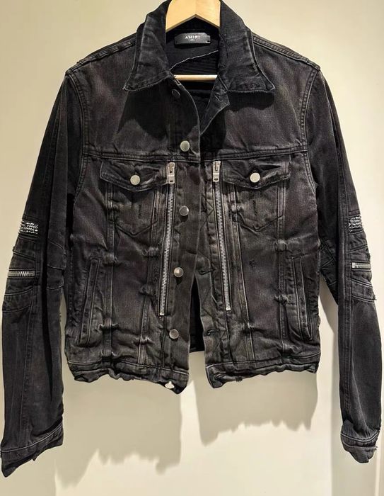 Amiri Amiri destroys cashew blossom denim jacket | Grailed