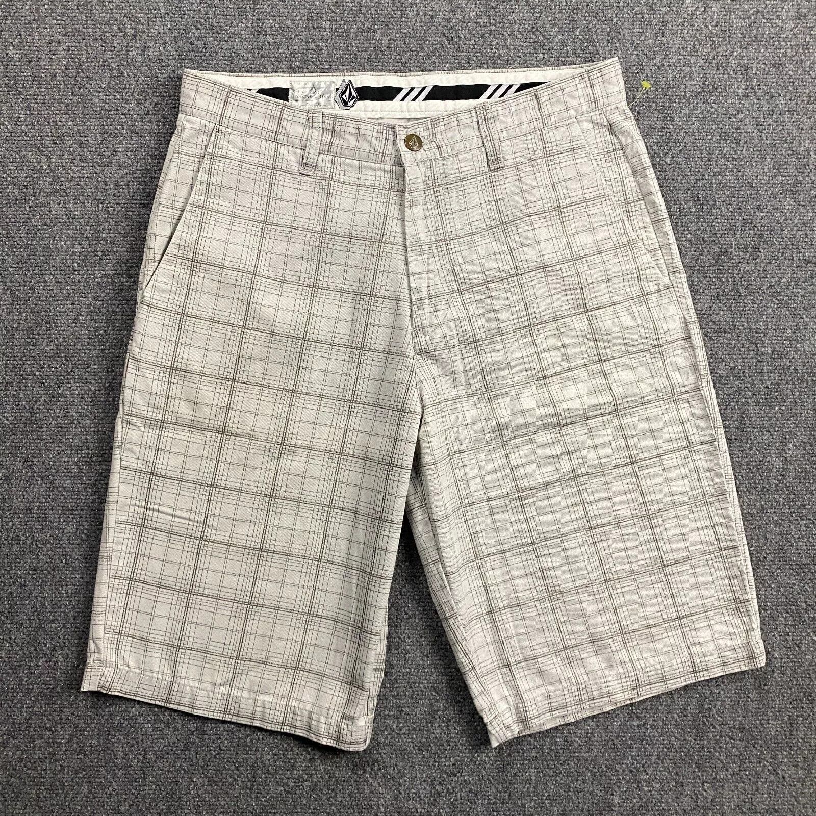 Volcom Volcom Shorts Men's 32 Off White Grid Check Chino Polyester ...