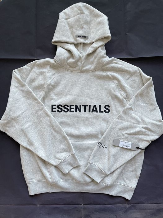 Pacsun Fear of God Essentials Hoodie 3M Appliqué Logo Oatmeal Large ...