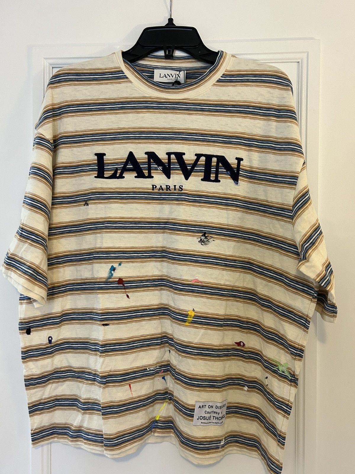Gallery Dept. × Lanvin Lavin x Gallery Dept. Striped Logo T-Shirt size ...