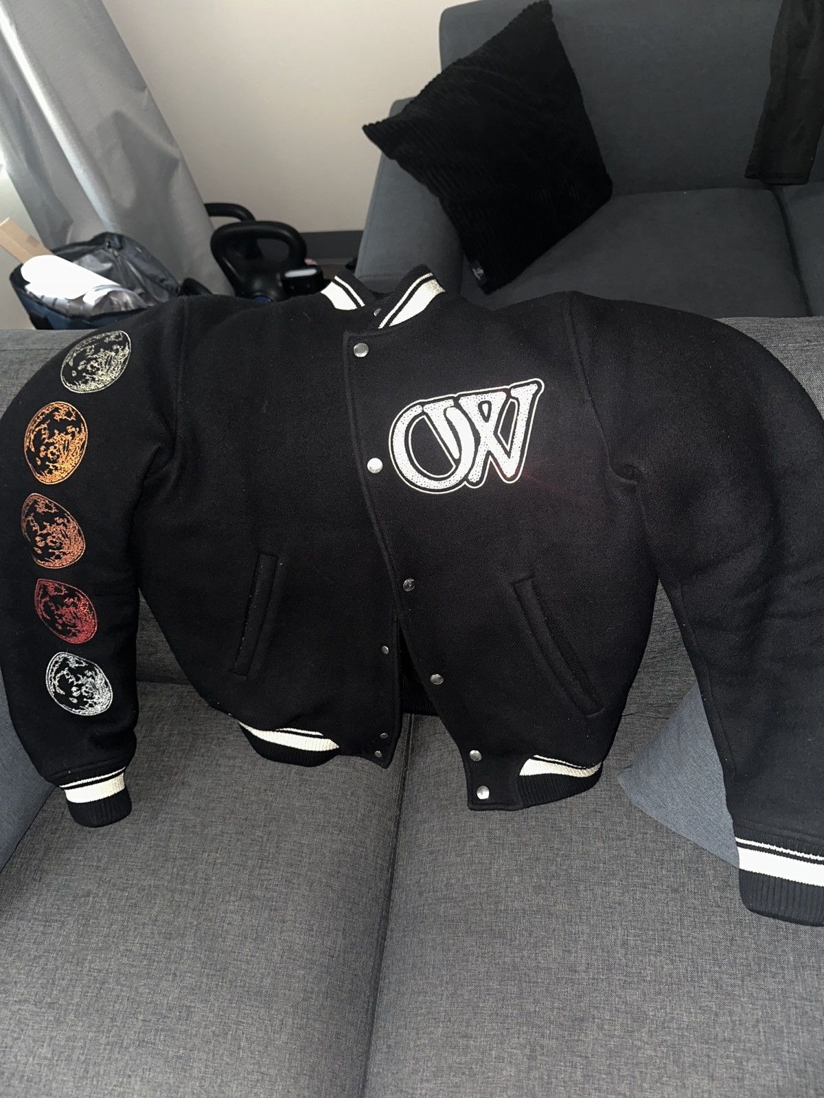 Designer × Off-White × Virgil Abloh Off White Moon Phase Crystal Bomber ...