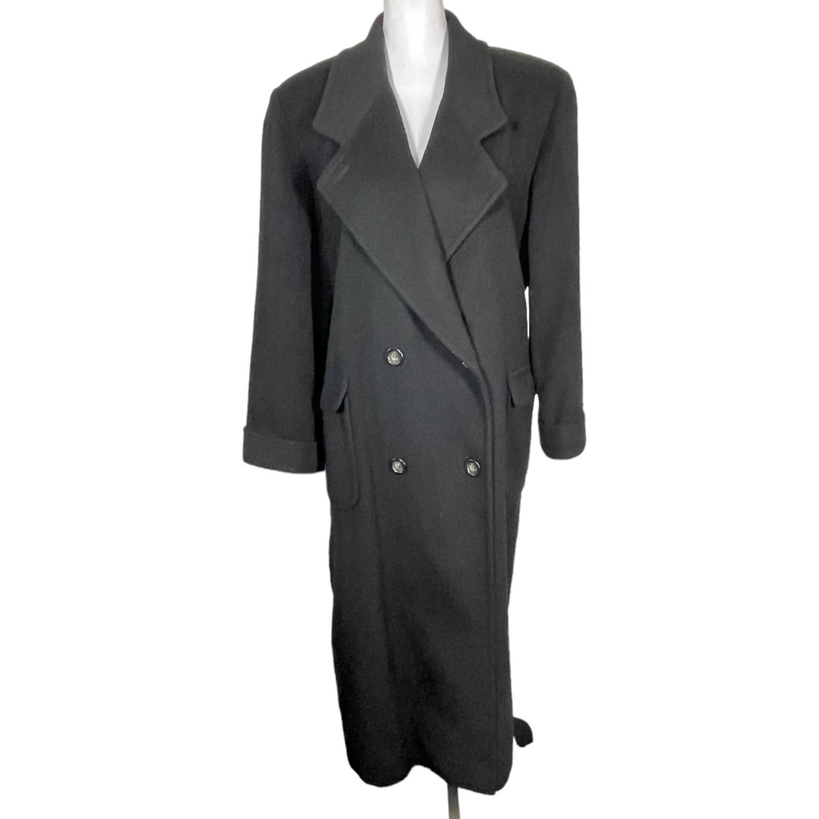 Vintage Vintage Lauren Meren Black Camel Hair Wool Coat Size 14P | Grailed