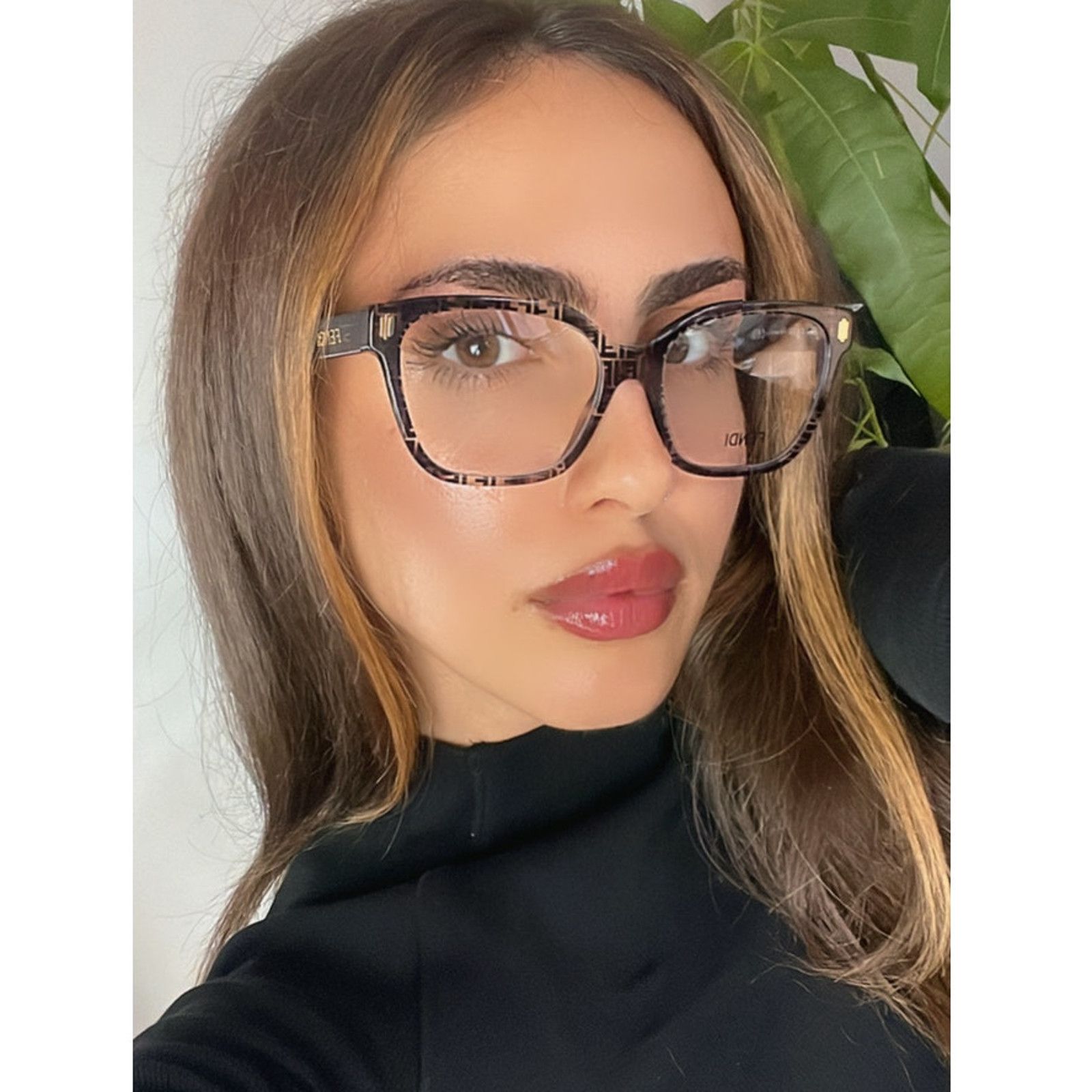 Fendi NEW Fendi FE50055I Grey Logo Frame Squared Eyeglasses Frames ...