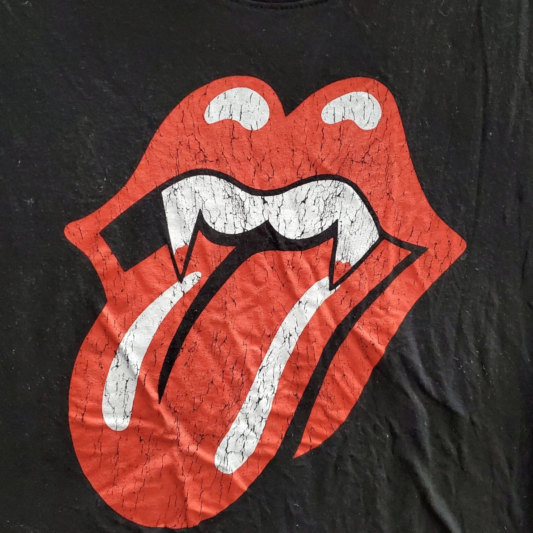 Logo 7 VINTAGE The Rolling Stones T-Shirt Women Large Black Logo ...