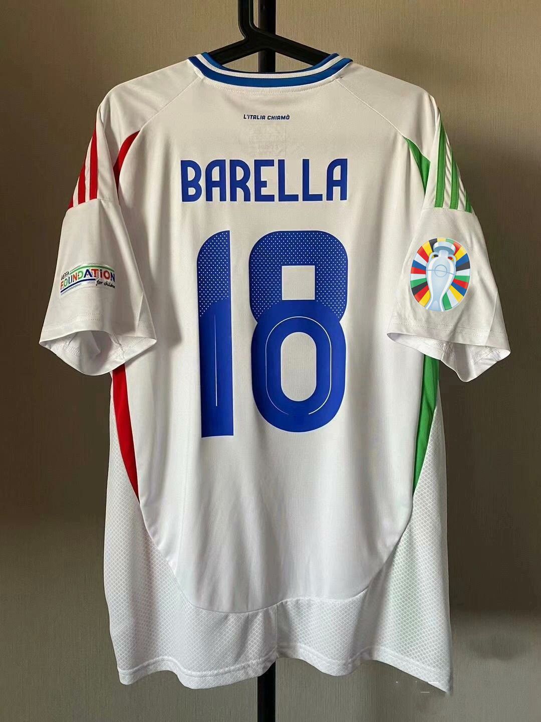 Fifa World Cup 2024 European cup Italy #18 Nicolò Barella Jersey L ...