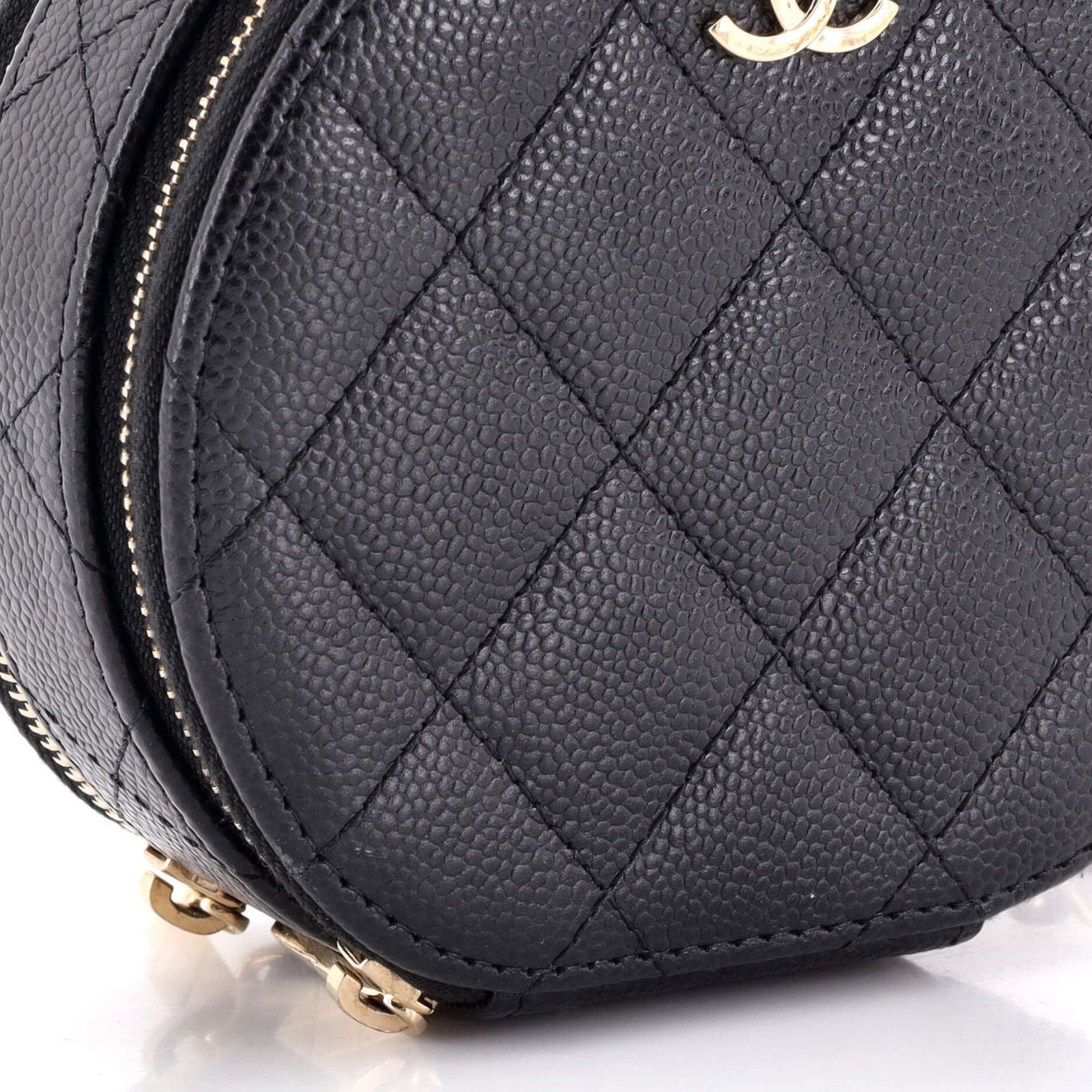 Chanel Handle with Care Round Vanity Case with Chain Quilted | Grailed