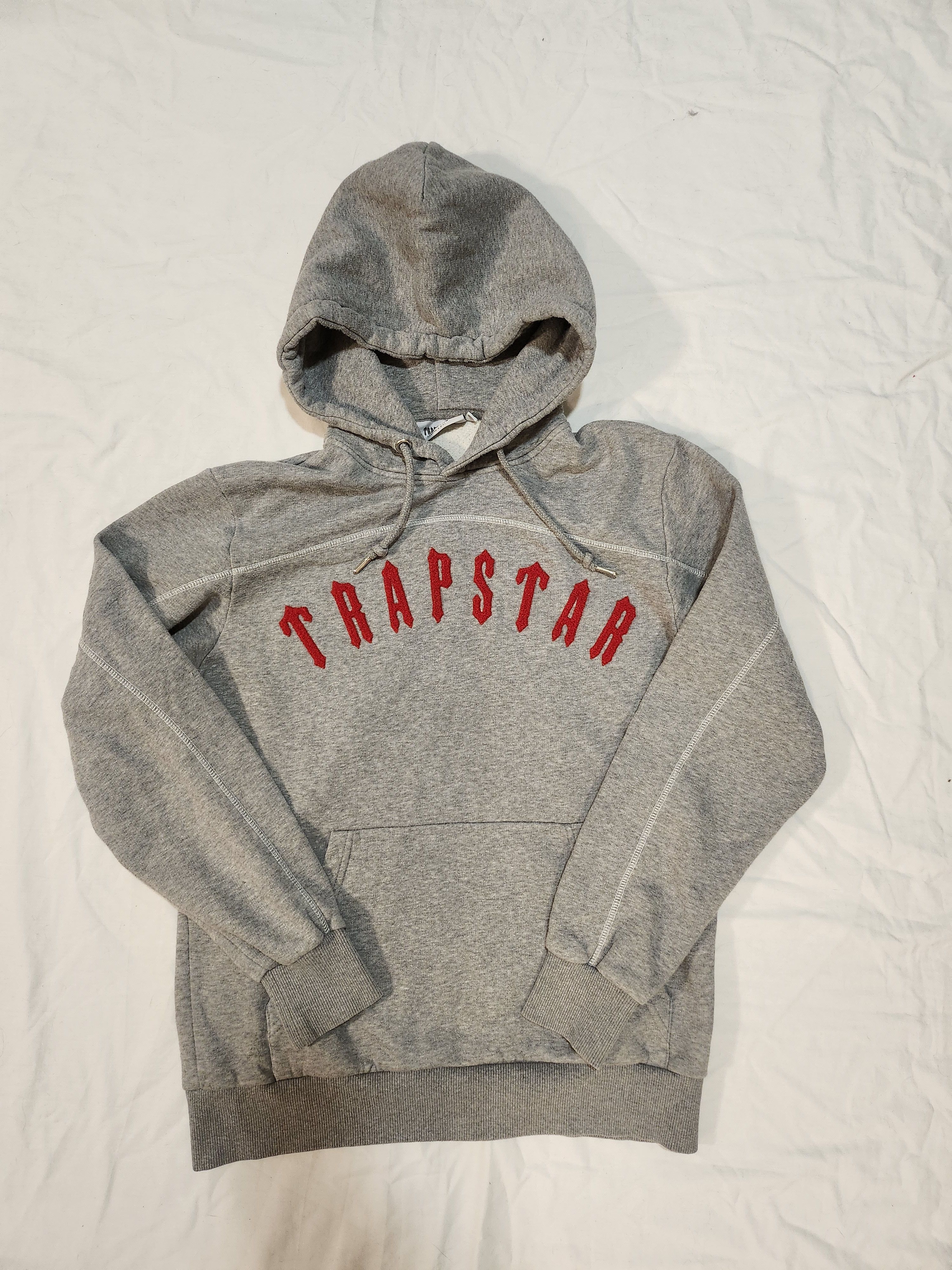 Streetwear × Trap × Trapstar London Trapstar Gray Hoodie with Red Logo ...