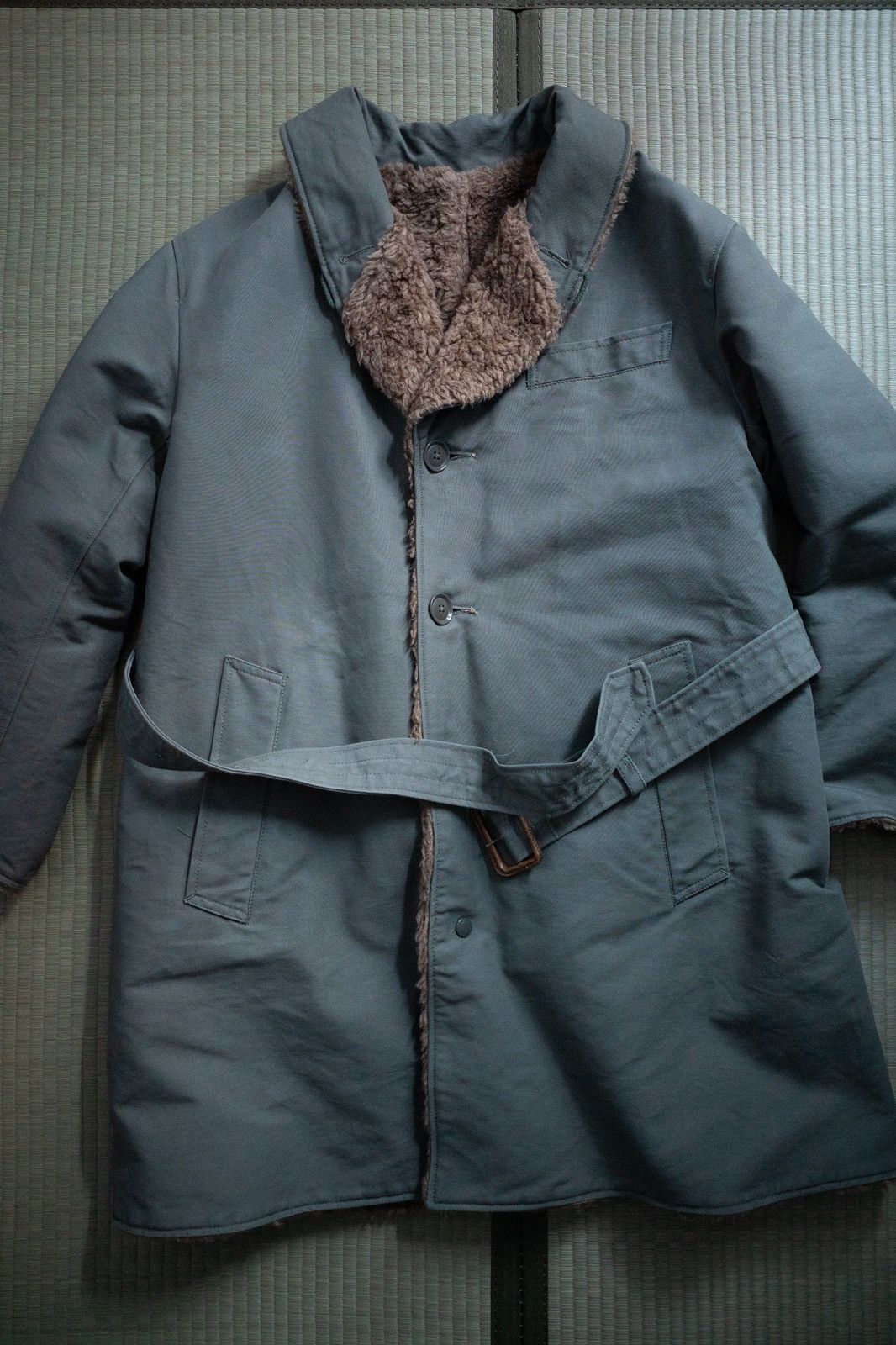 Engineered Garments Engineered Garments Olive/Khaki Shawl Collar Reversible Coat | Grailed