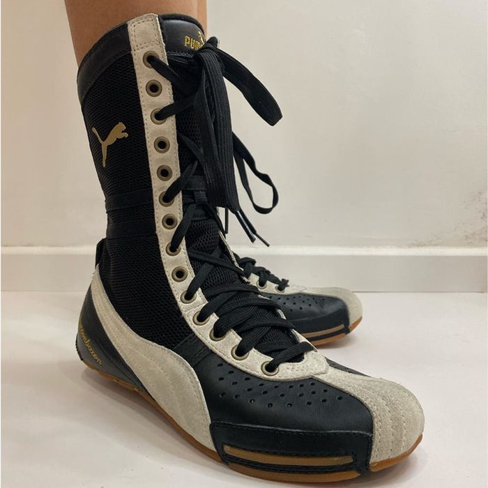 Puma 2000s Puma Schattenboxen Boxing Boots in Olive Green | Grailed