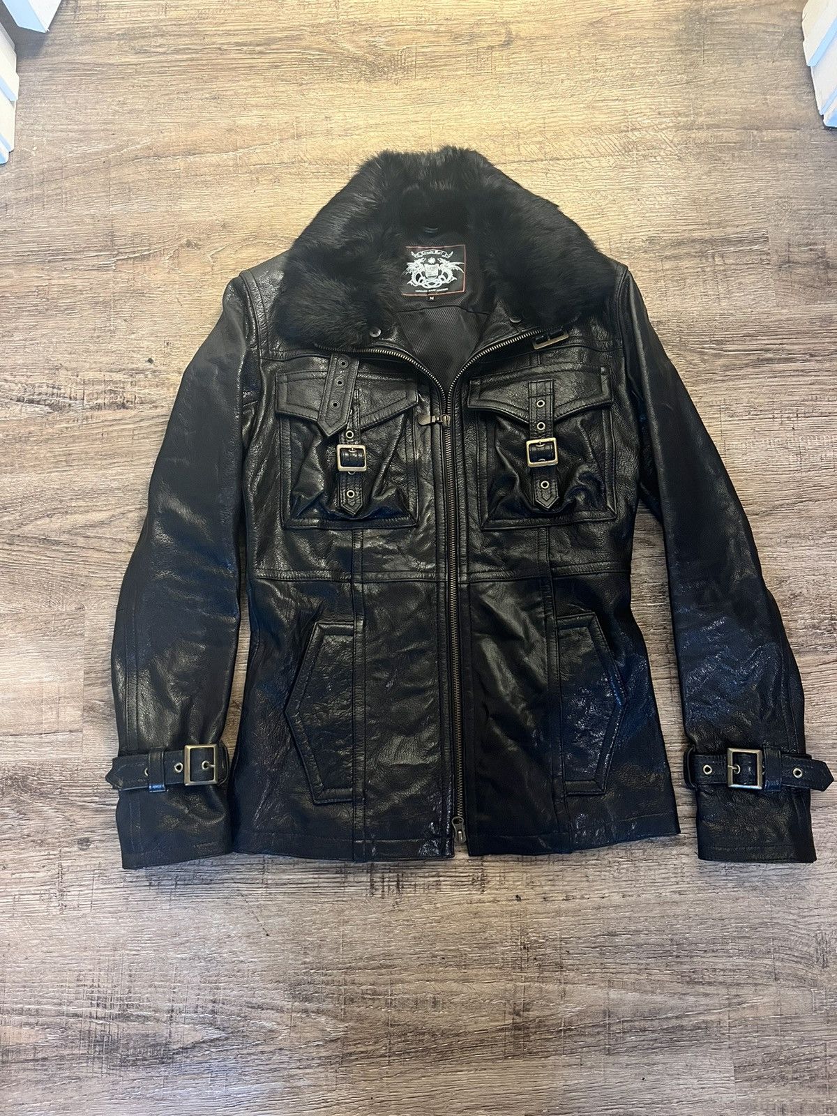 Tornado Mart Tornado Mart Waxed Leather Fur Jacket | Grailed