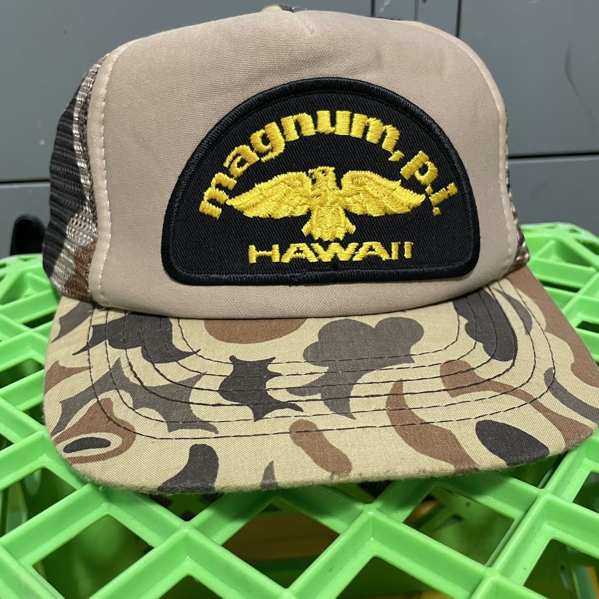 Vintage Vintage Trucker Hat Magnum P.I. Hawaii TV Show Camo mesh | Grailed