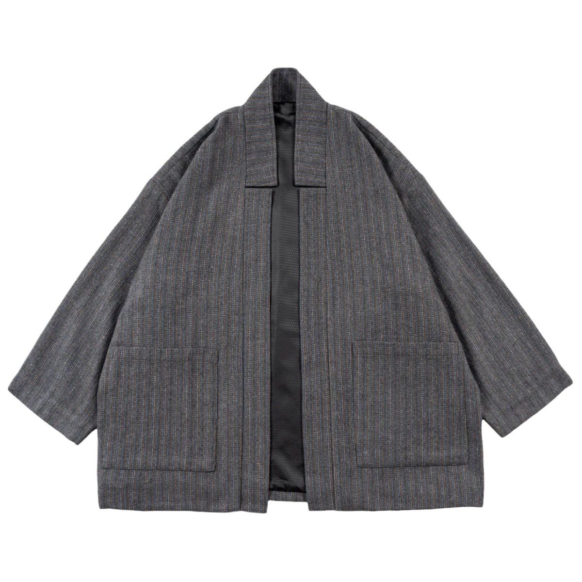Custom Grey Striped Collar Haori Kimono Noragi Jacket | Grailed