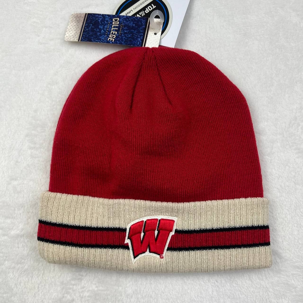 Top Of The World Wisconsin Badgers Hat Men Red NCAA Cuffed Beanie Cap ...
