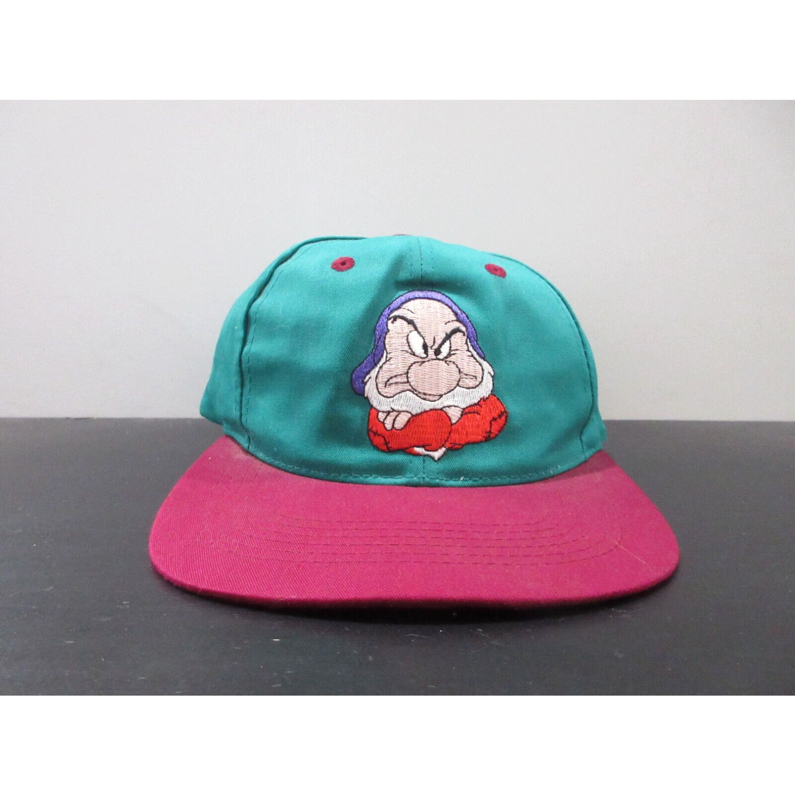 Disney VINTAGE Disney Hat Cap Snap Back Green Snow White Seven Dwarfs ...