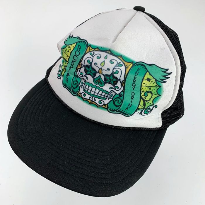 Bally Rockstar Energy Drink Trucker Ball Cap Hat Snapback Day of The ...