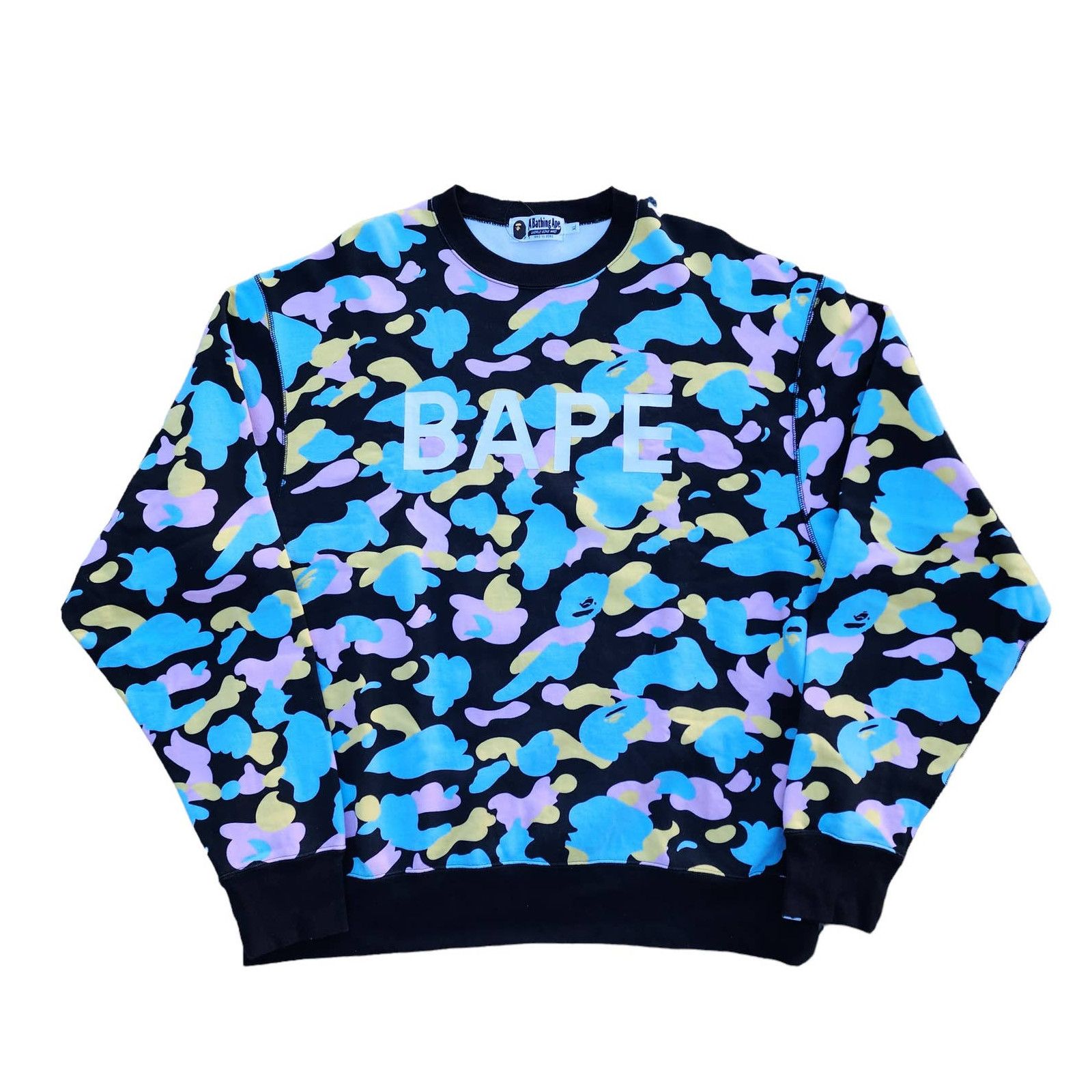 Bape Bape Crewneck Chest Logo Cotton Candy | Grailed