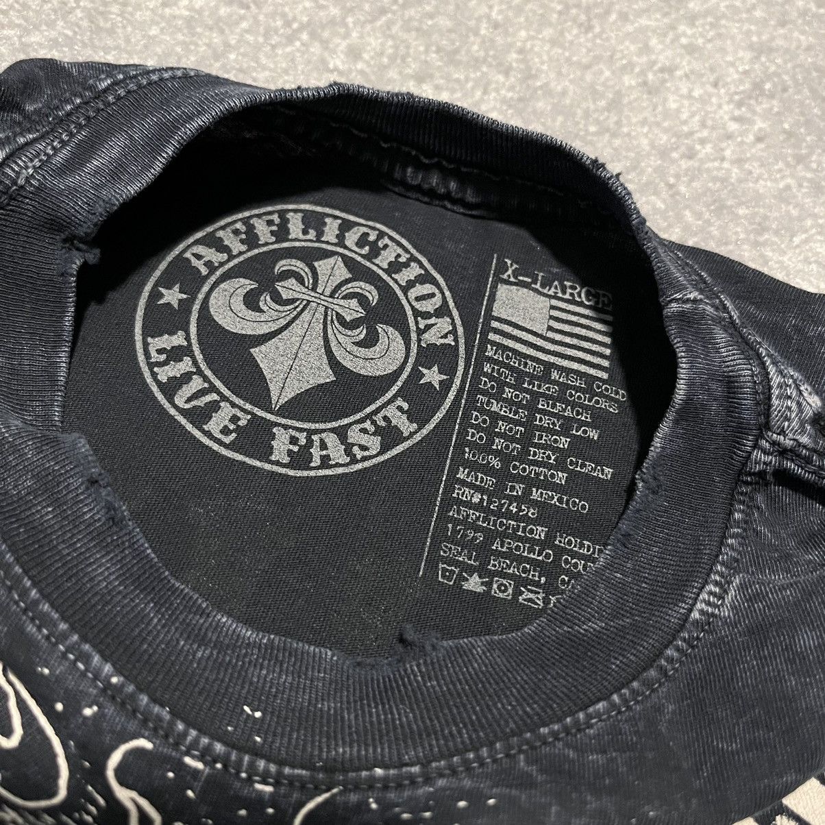 Affliction Affliction Haunted Mound Sematary Massacre Reaper Logo Tee ...