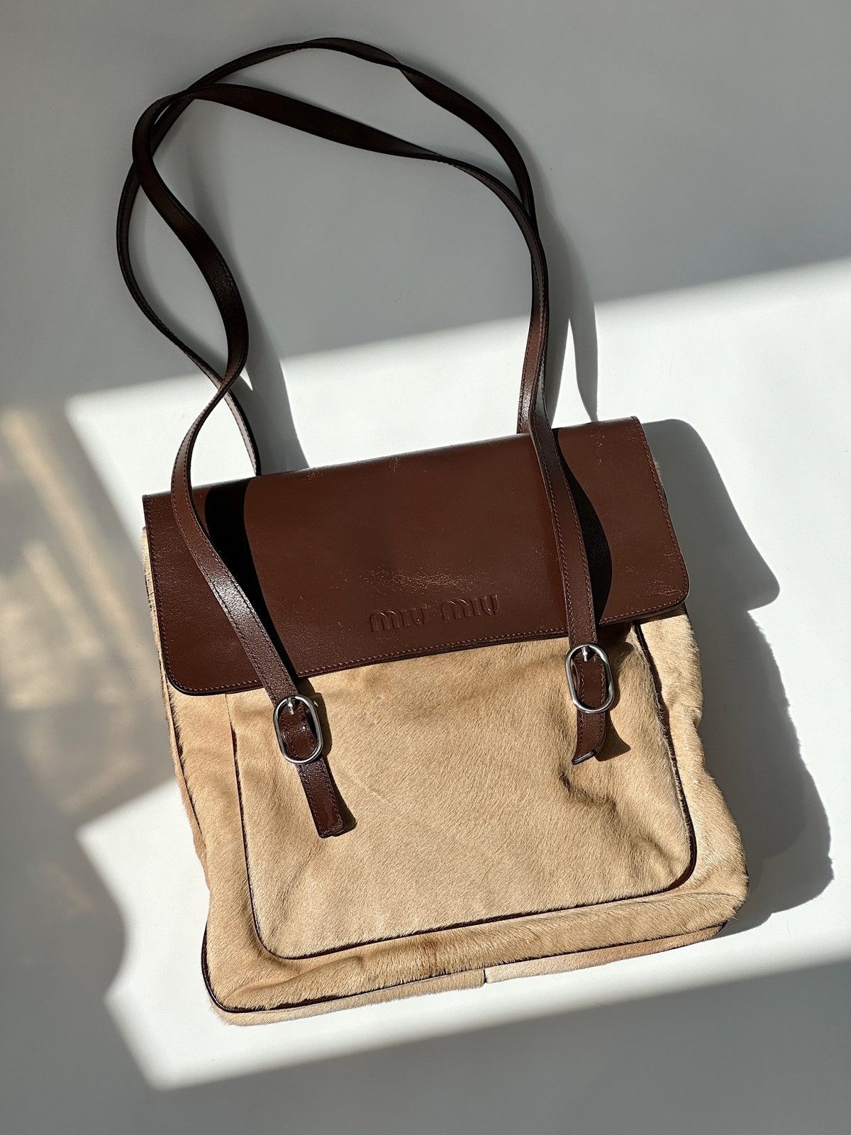 Miu Miu × Prada × Vintage MIU MIU FW1998 Pony Hair Fur Shoulder Bag ...