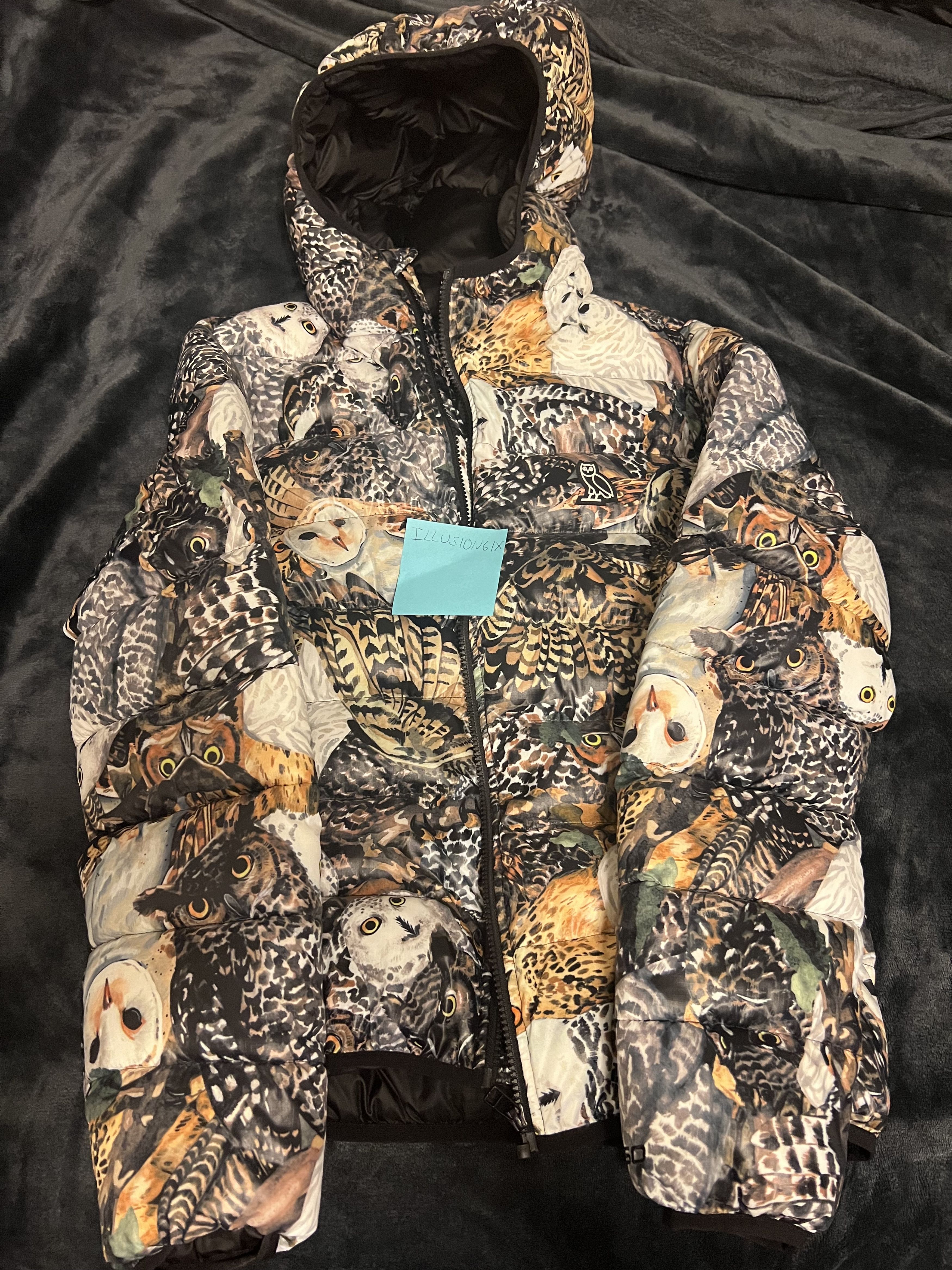 Octobers Very Own October's Very Own OVO Owl Print Hooded Puffer Jacket ...