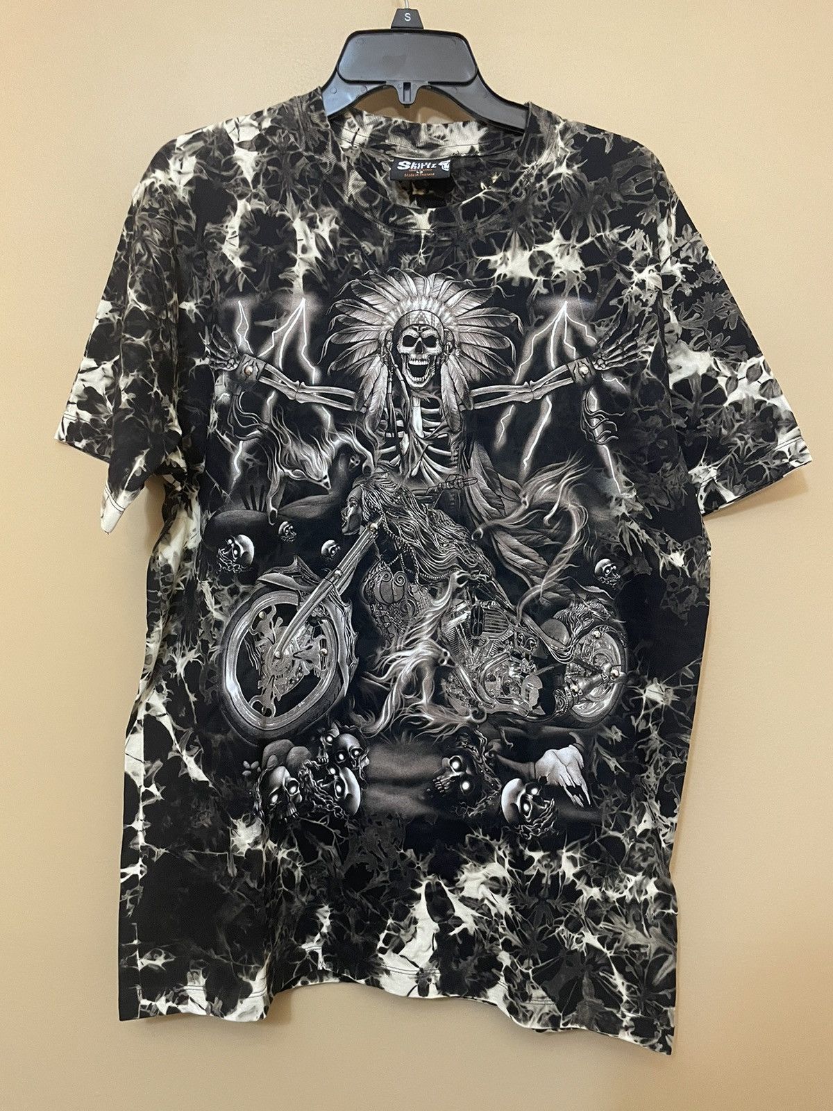 Vintage SURVIVORS Native American Grim Reaper MOTORCYCLE T SHIRT | Grailed