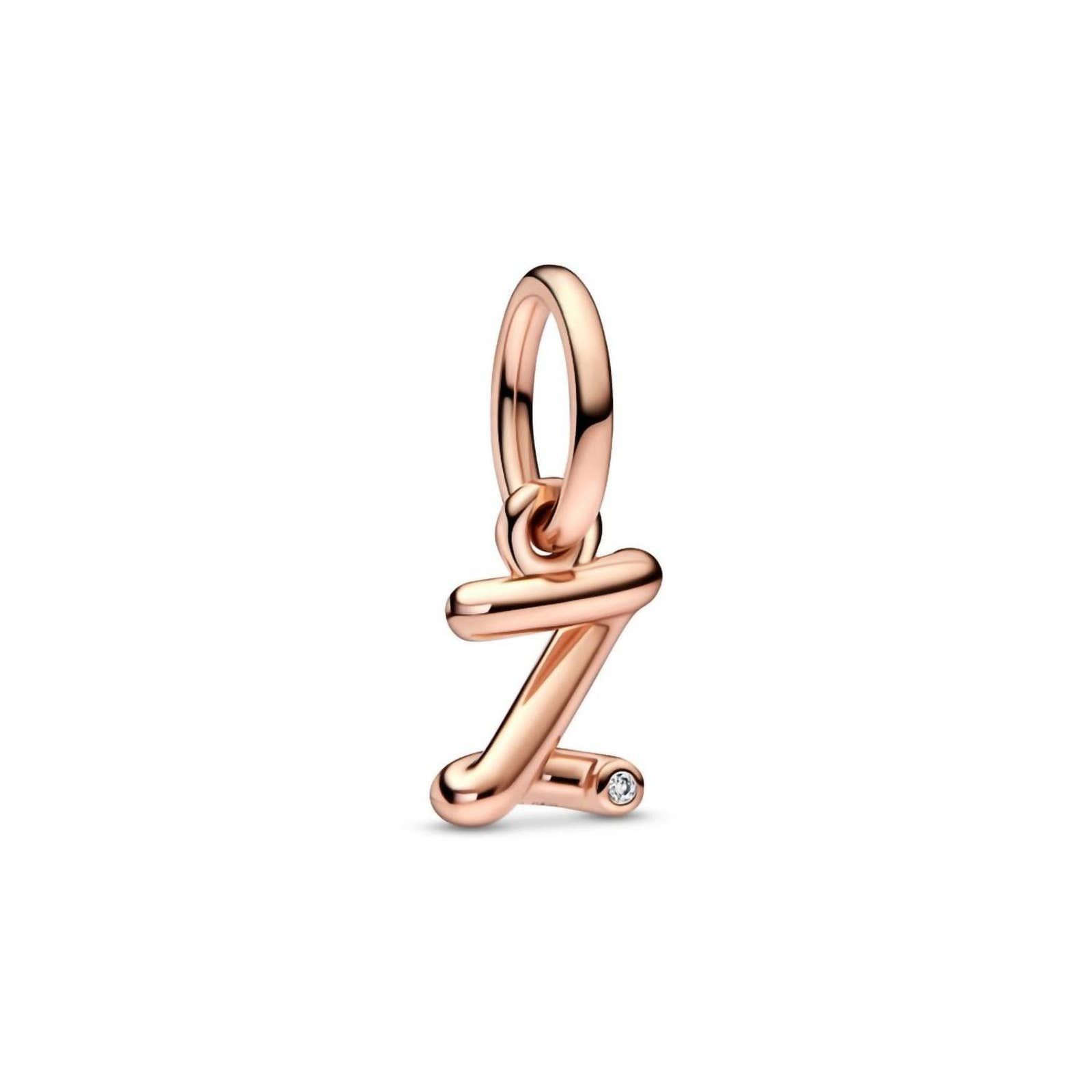 pandora PANDORA Letter z Script Alphabet Dangle Charm In Rose Gold ...