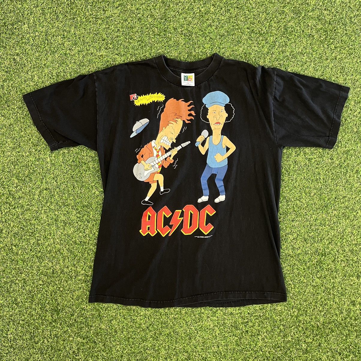 Vintage 90s AC/DC Beavis and Butthead MTV Tee 1996 | Grailed