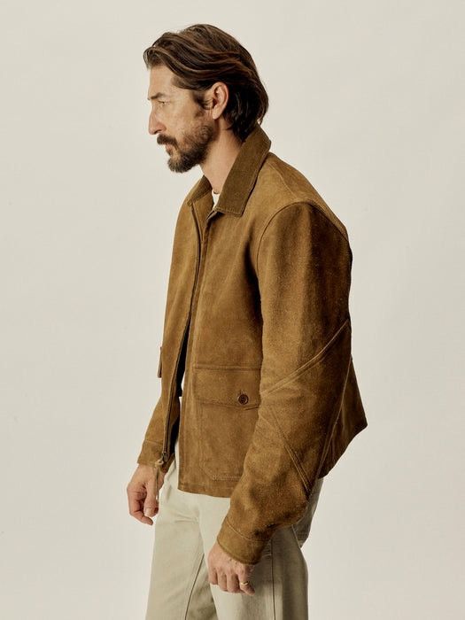 Buck Mason Rambler Suede Flight Jacket- Deep Biscuit- M | Grailed