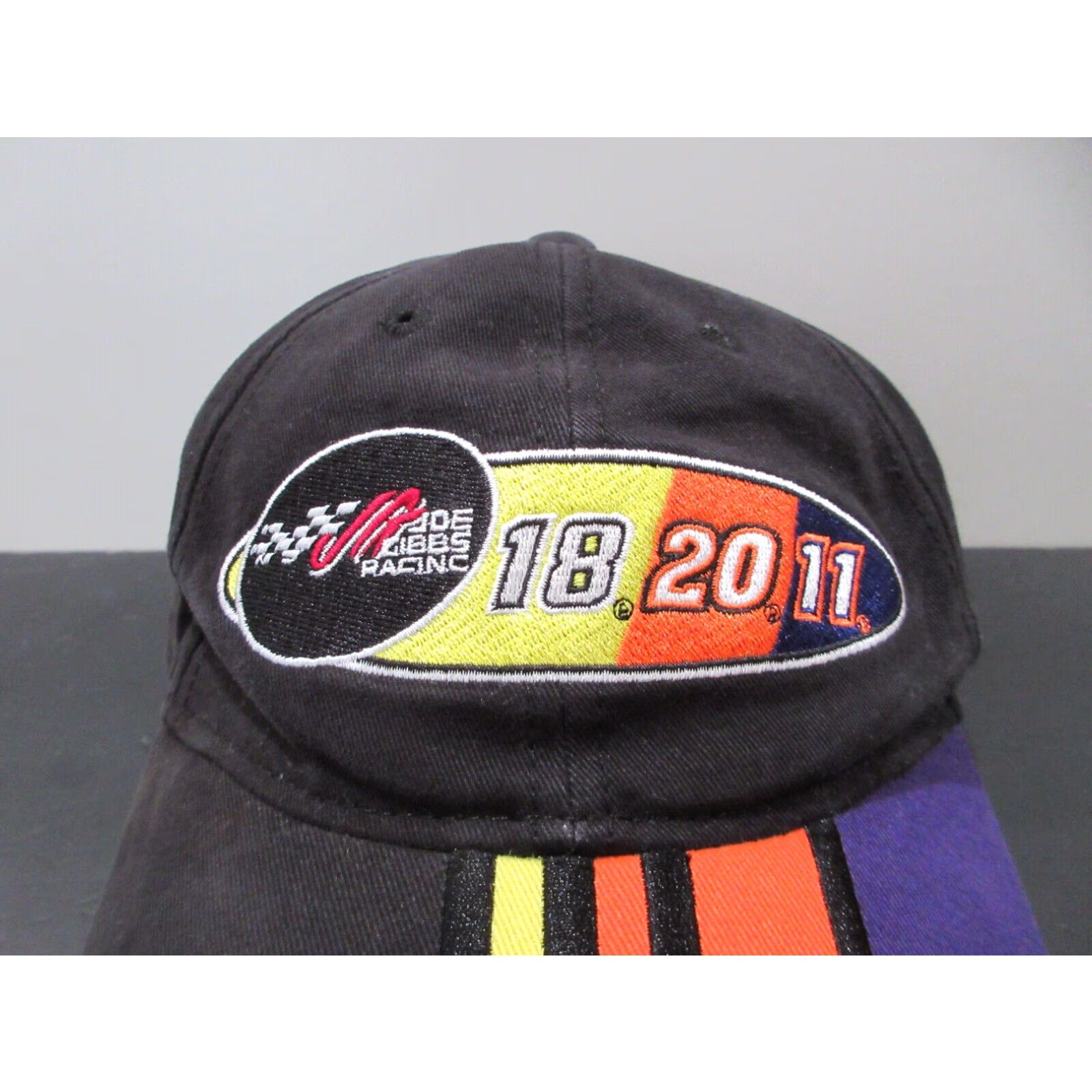 NASCAR Kyle Busch Joe Gibbs Racing Black Yellow Mens Strap Back Cap ...
