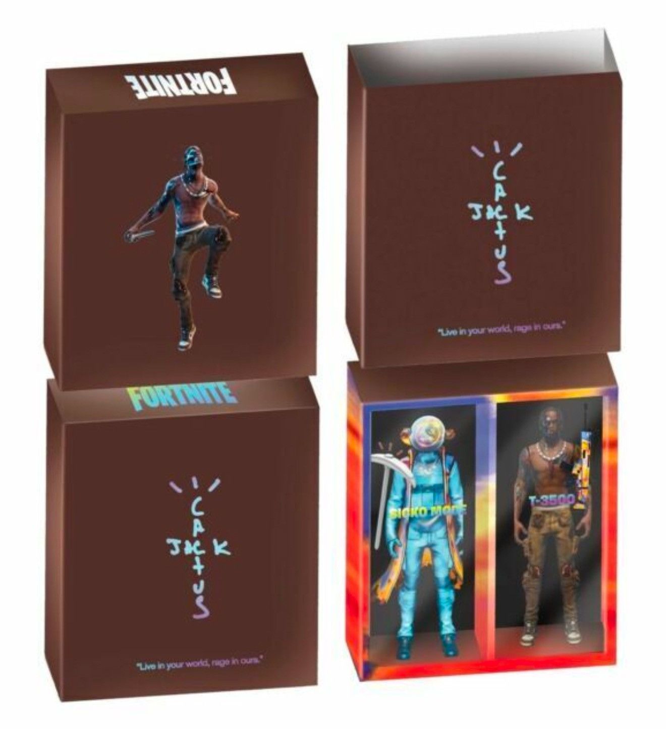 Travis Scott Travis Scott X Fortnite Cactus Jack Duo Action Figure Set ...