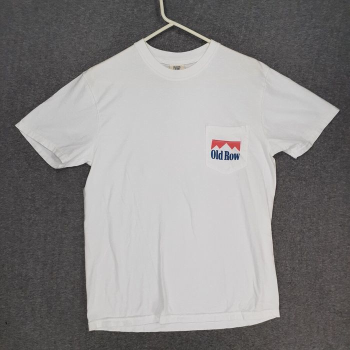 Marlboro Old Row T-Shirt Mens Medium White Cowboy bucking bronco ...