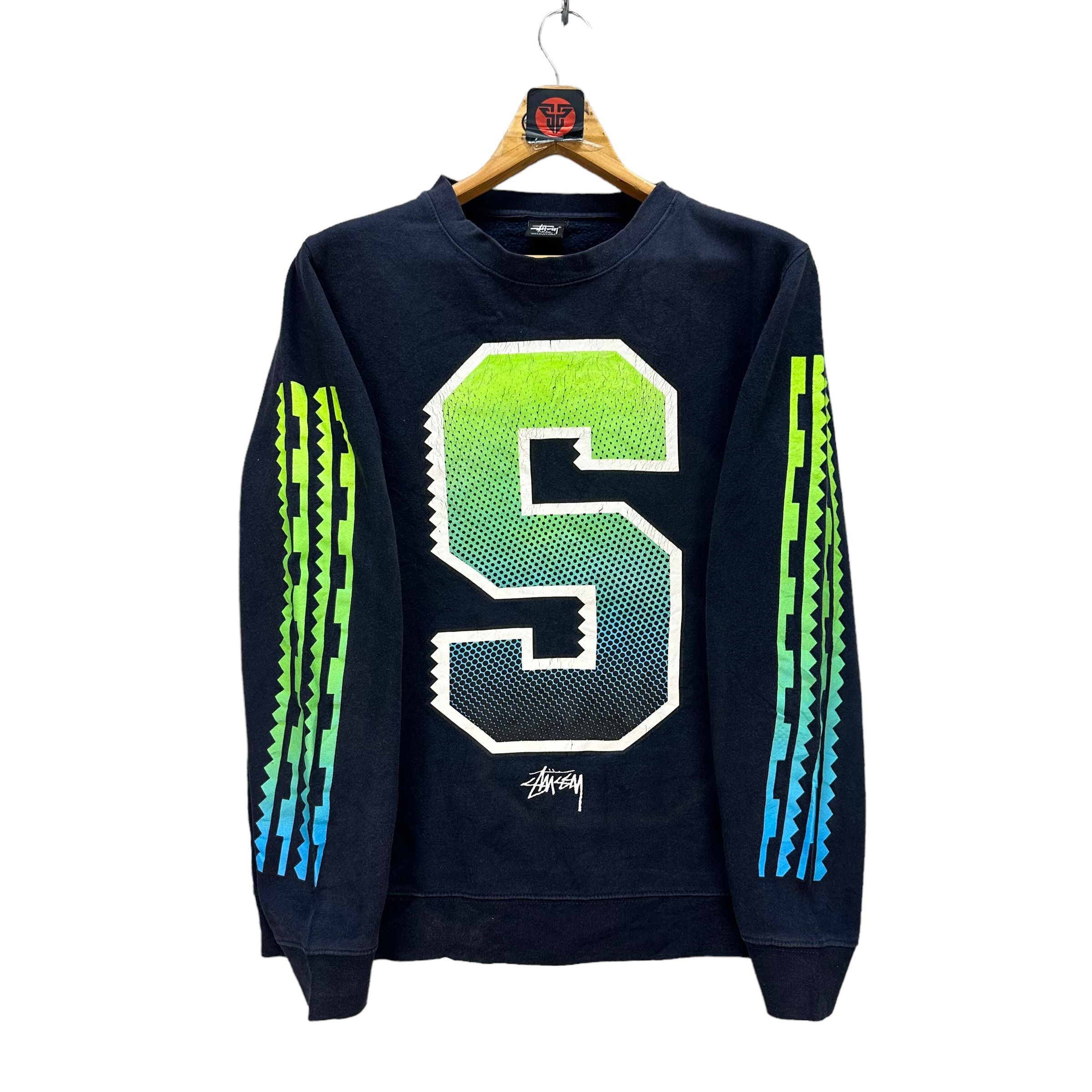 Made In Usa × Streetwear × Stussy RARE🔥 VINTAGE STUSSY BIG S LOGO SWEATSHIRTS #7512-150 | Grailed