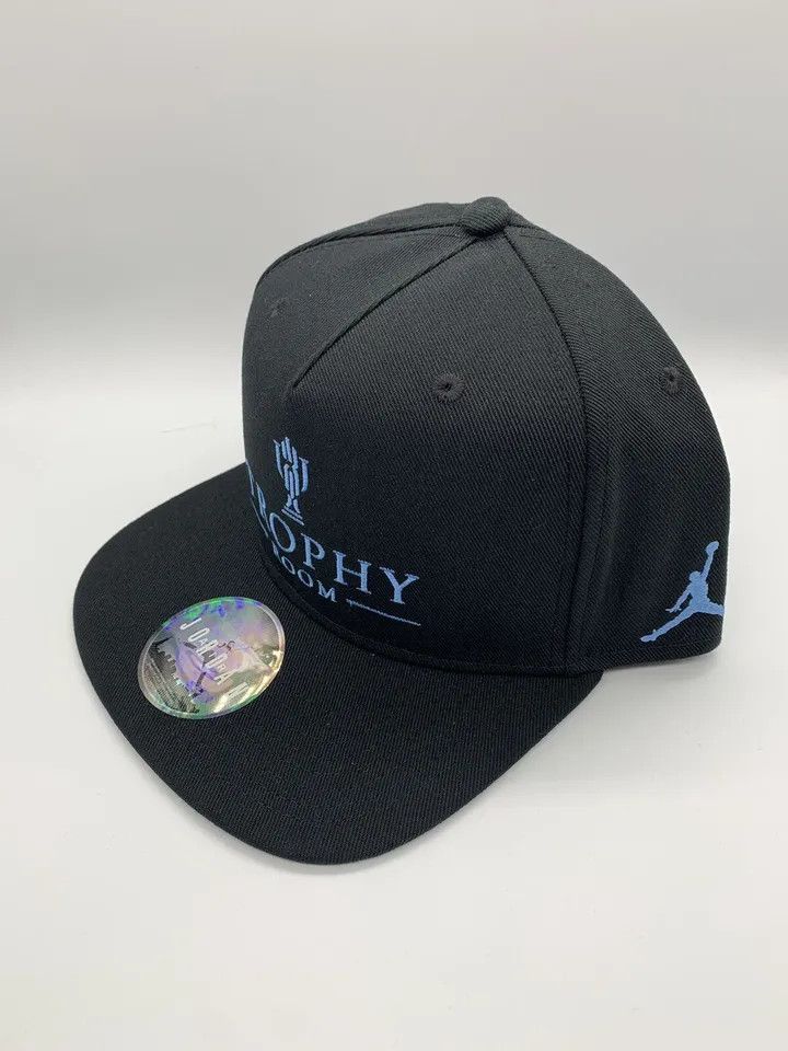 Jordan Brand Jordan Trophy Room Script Black Navy Hat Snapback Cap ...