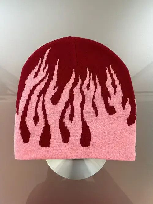 Japanese Brand × Streetwear × Vintage Pink Flame Beanie | Grailed