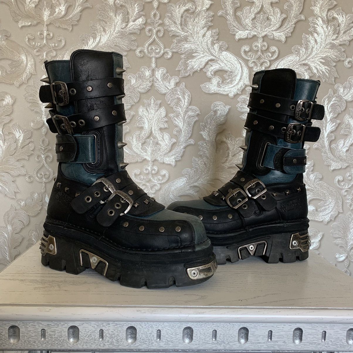 Vintage Vintage New Rock Reactor Leather Spiked Boots Fair Devil Y2K ...